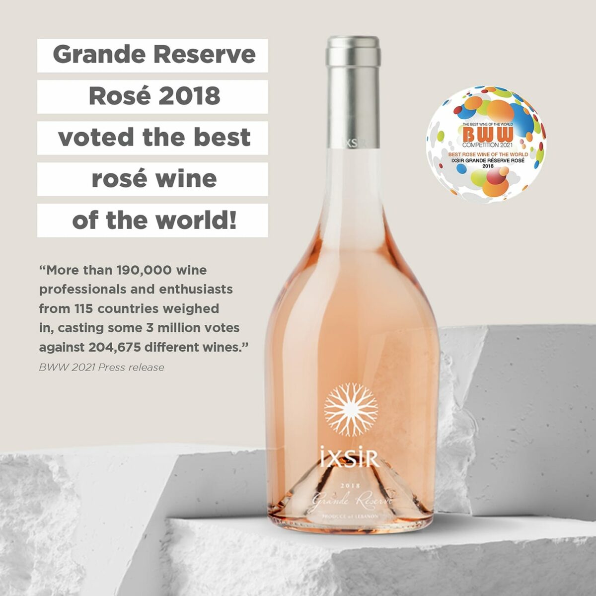 IXSIR’s Grande Réserve Rosé 2018 Voted Best Rosé Of The World | Blog Baladi